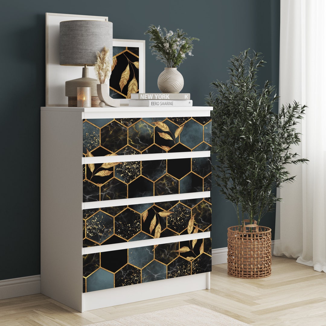 Ikea Malm Decal Dark Honeycomb \ Dresser Sticker \ Removable Decal ...