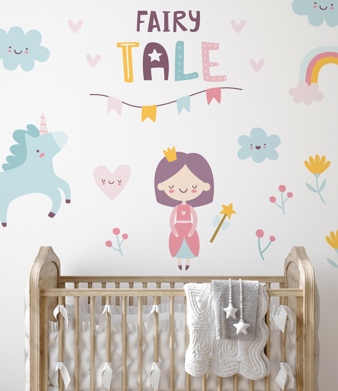 Fairy Tale and Unicorn \ Wall Decal \ Removable Wall Stickers \ Self ...