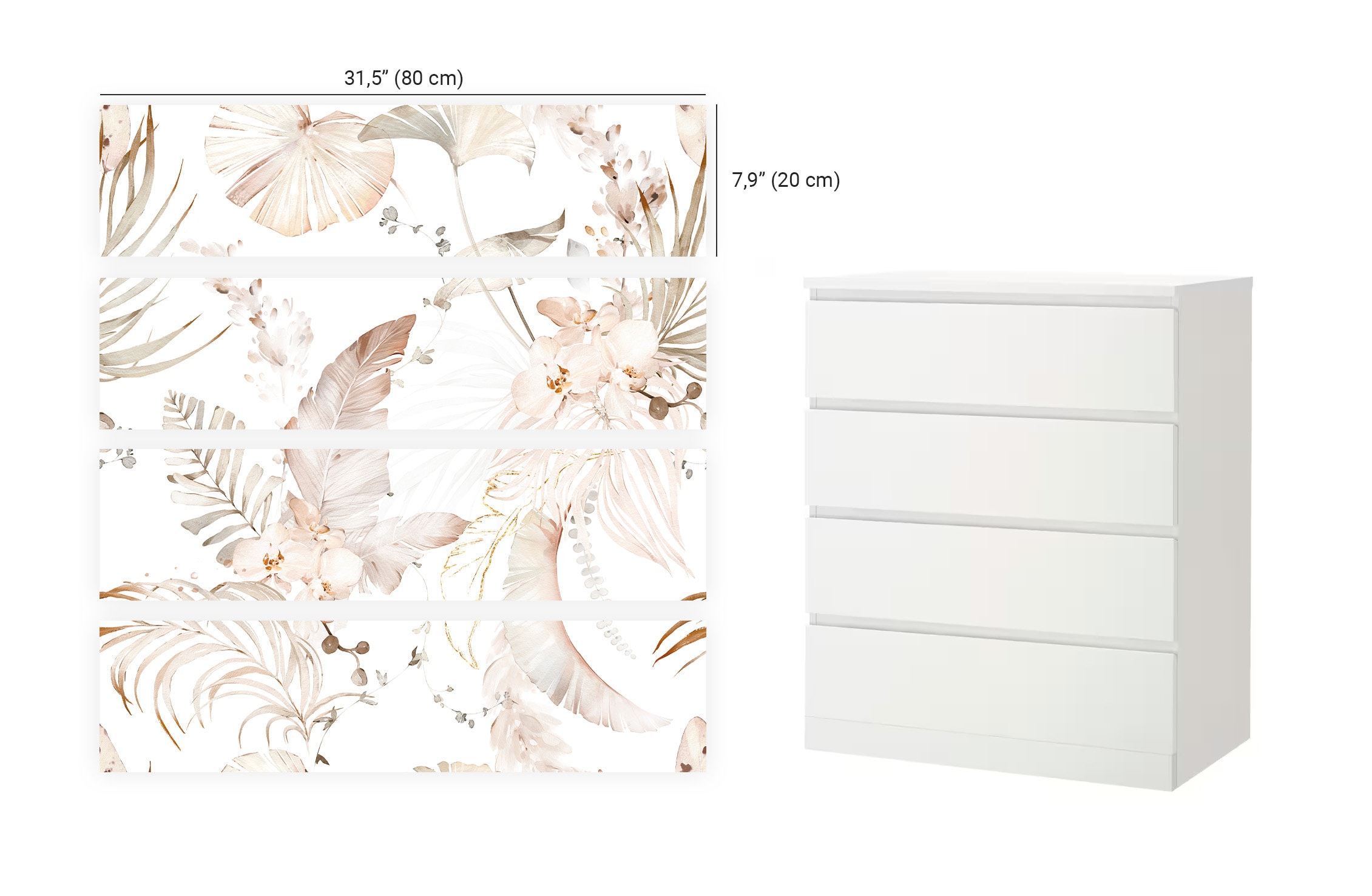Ikea Malm Decal Orchid Flower Dresser Sticker Removable - Etsy