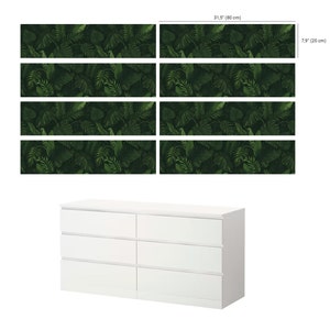 Ikea Malm Decal Botanical Dark Leaves \ Dresser Sticker \ Removable ...