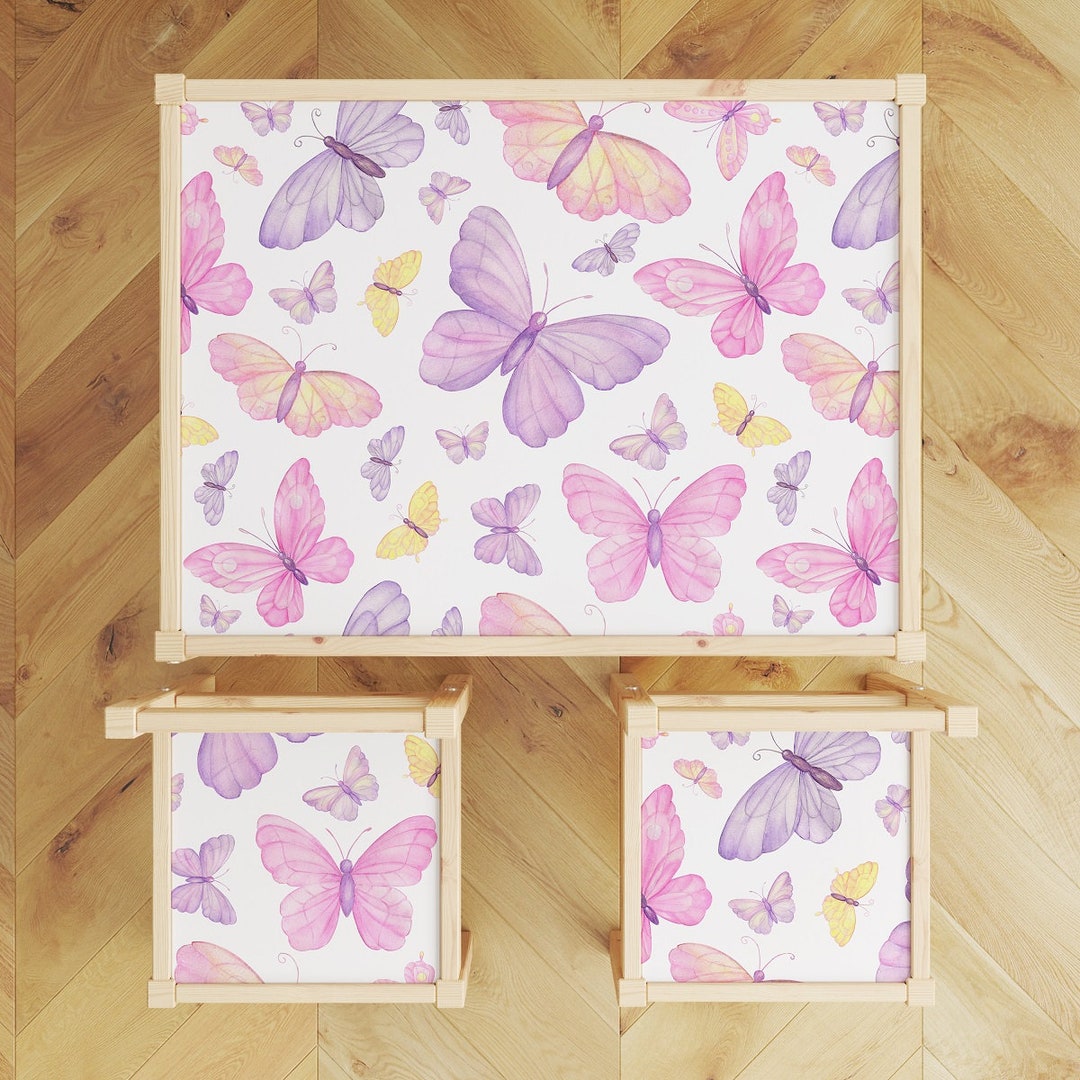 Ikea LATT Table and Chairs Decals \ Butterfly Dream \ Table Sticker ...