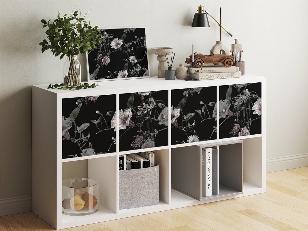 Ikea Kallax Expedit Decal \ Black Floral \ Rack Sticker \ Removable ...