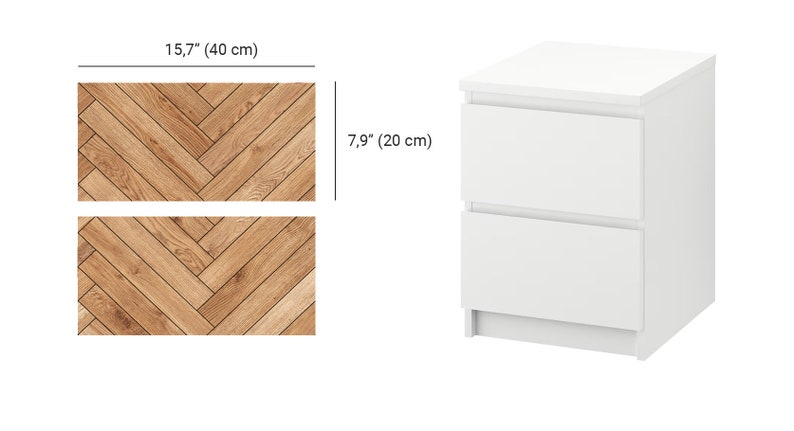 Ikea Malm Decal Wooden Parquet \ Dresser Sticker \ Removable Decal ...