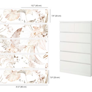 Ikea Malm Decal Orchid Flower \ Dresser Sticker \ Removable Decal ...