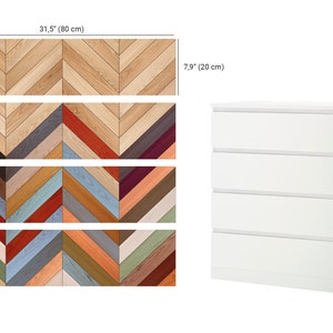 Ikea Malm Decal Colorful Wooden Parquet \ Dresser Sticker \ Removable ...