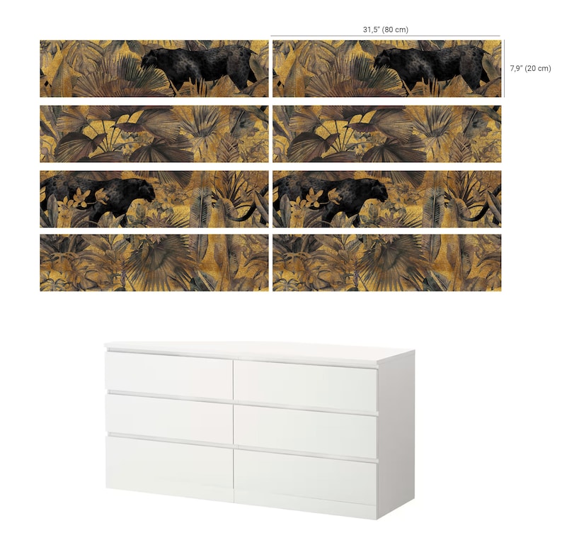 Ikea Malm Decal Black Panthers Dresser Sticker Removable - Etsy
