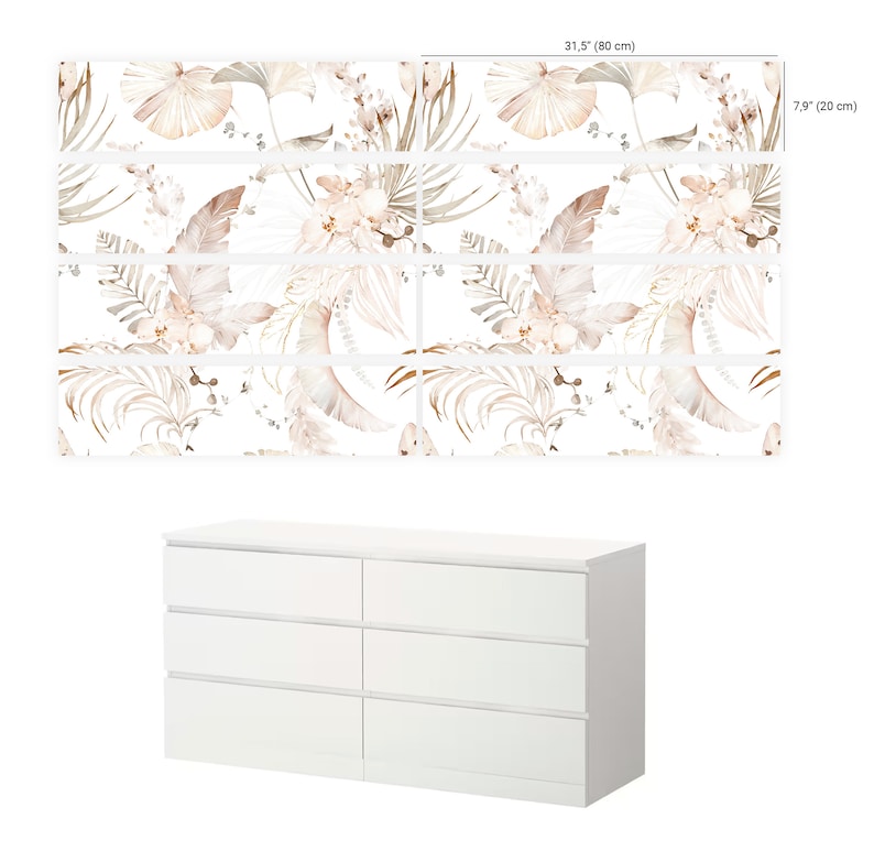 Ikea Malm Decal Orchid Flower Dresser Sticker Removable - Etsy