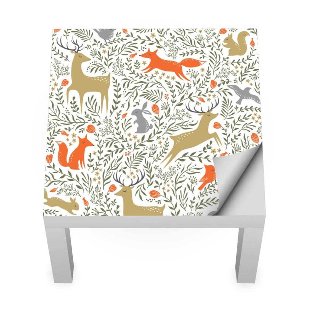 Forest Foxes & Deer IKEA LACK Decal Removable Table Sticker Self ...