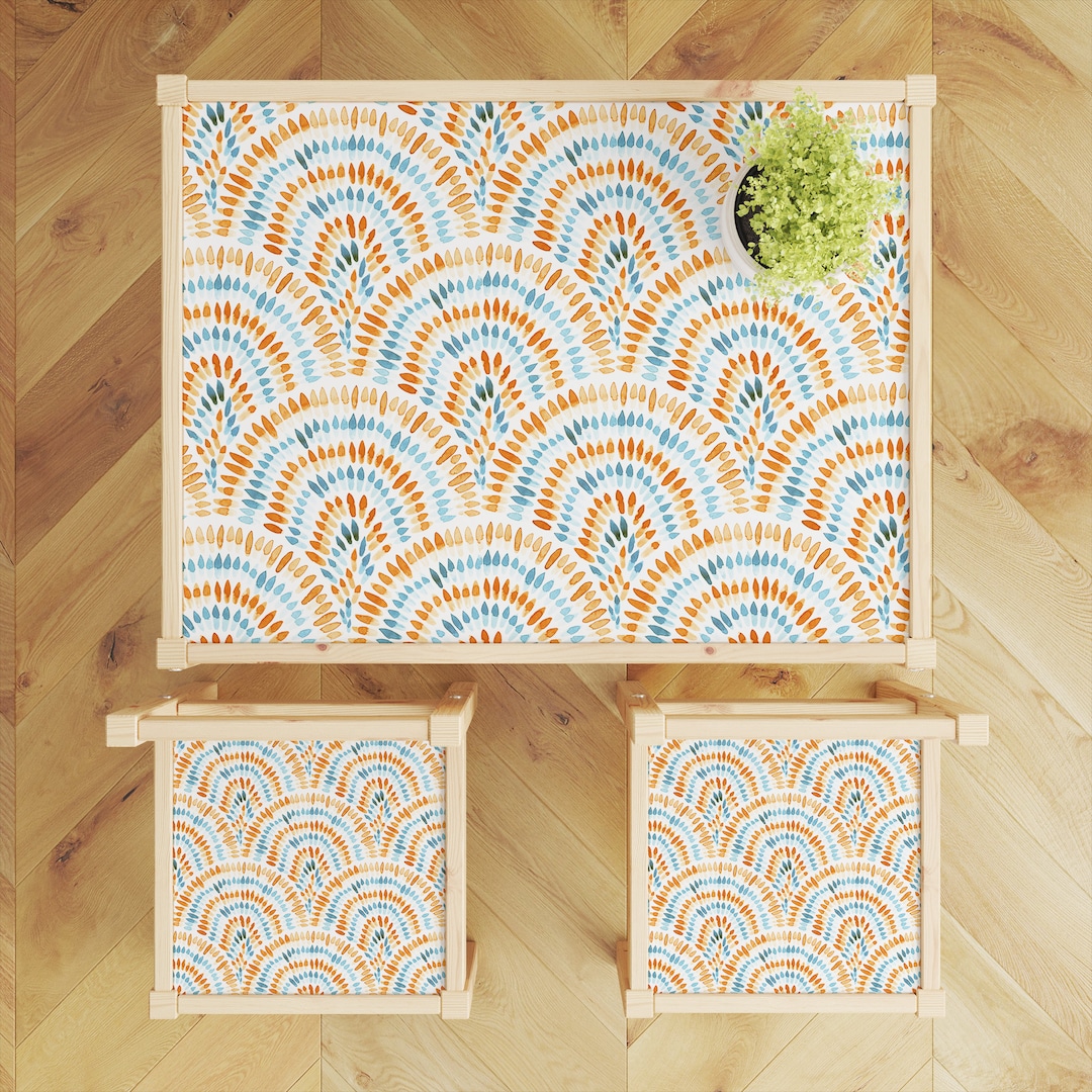 Ikea LATT Table and Chairs Decals \ Sunburst Mosaic \ Table Sticker ...