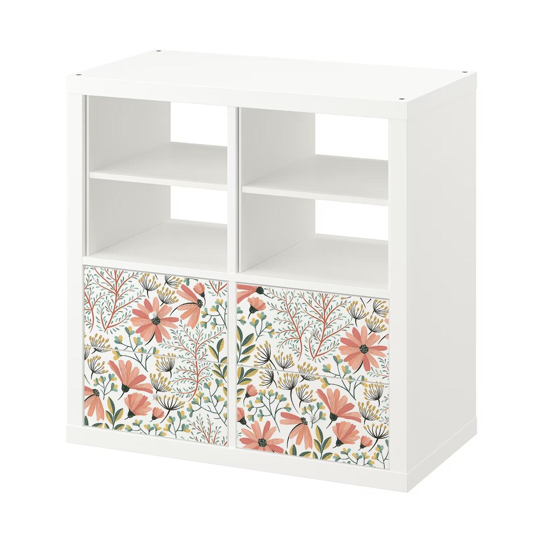 IKEA KALLAX Drawer Sticker - Spring Pink Flowers, Floral Pattern ...