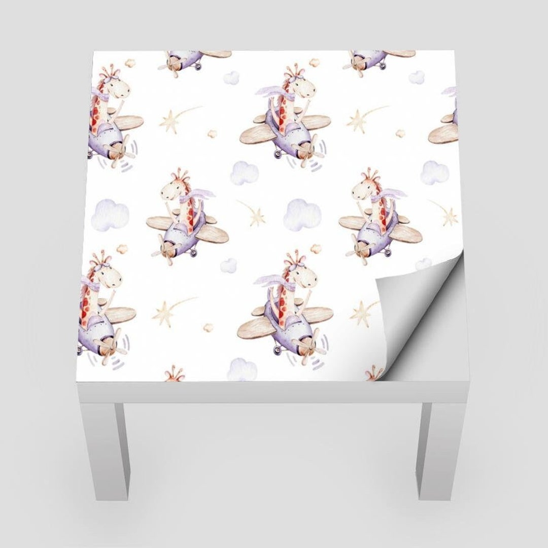 Giraffe in an Airplane \ IKEA LACK Decal \ Removable Table Sticker ...