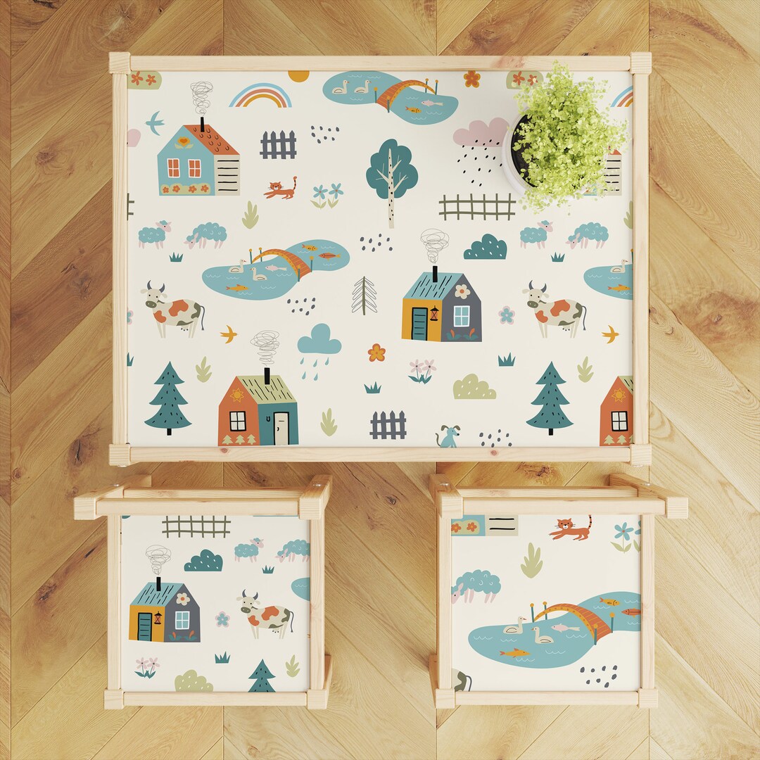 Ikea LATT Table and Chairs Decals Summer in the Village Removable ...