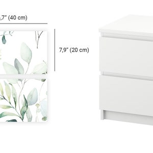 Ikea Malm Decal \ Green and Golden Leaves \ Dresser Sticker \ Removable ...