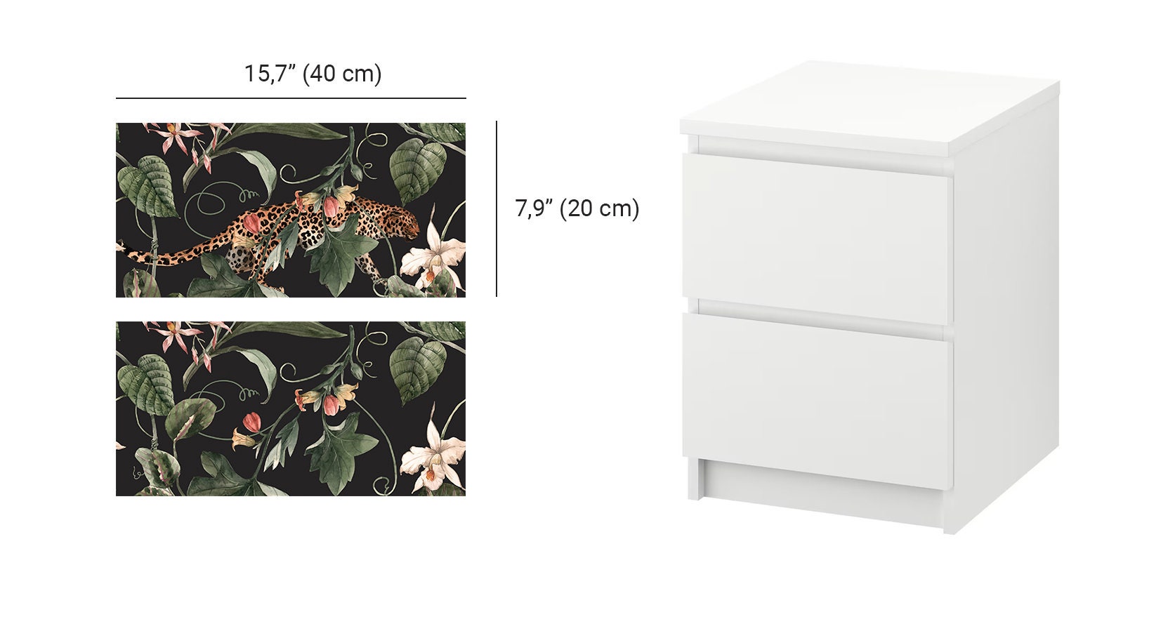 Ikea Malm Decal Gepard in the Jungle Dresser Sticker - Etsy