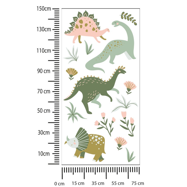 Cute Dinosaurs Wall Decal Removable Wall Stickers Self - Etsy