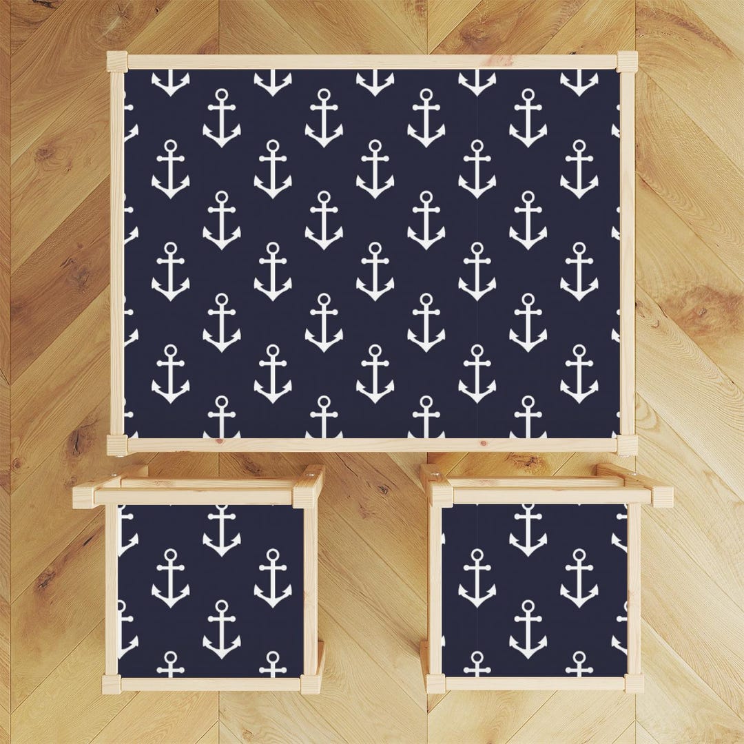 Ikea LATT Table and Chairs Decals \ Nautical Anchors \ Table Sticker ...