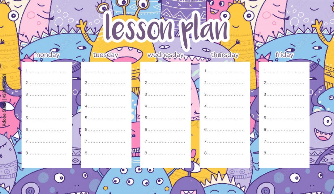 Magnetic Lesson Plan Cute Monsters - Etsy
