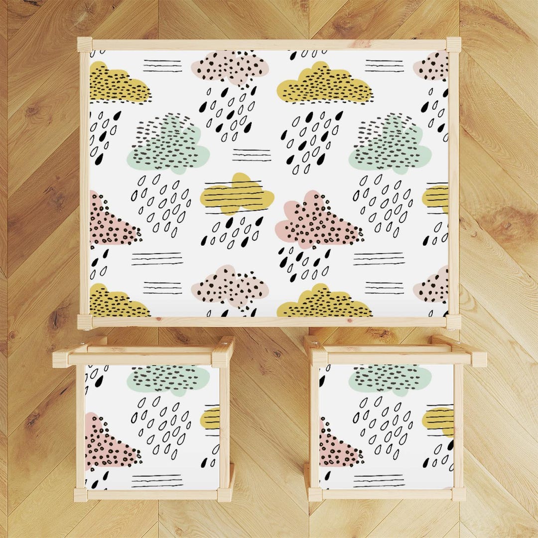 Ikea LATT Table and Chairs Decals \ Rainy Cloud Delight \ Table Sticker ...