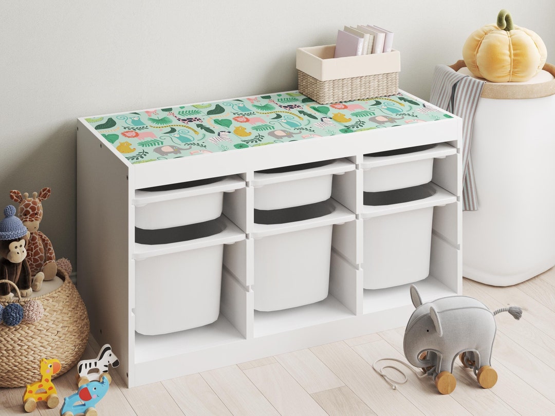 Ikea Trofast Decal, Tropical Jungle Animals, Lion, Storage Sticker ...