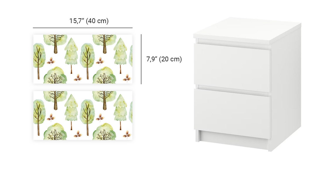 Ikea Malm Decal for Kids \ Forest \ Dresser Sticker \ Removable Decal ...