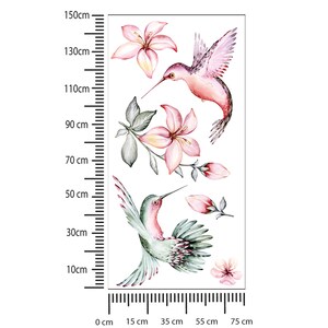 Watercolor Hummingbird With Flowers \ Wall Decal \ Removable Wall ...