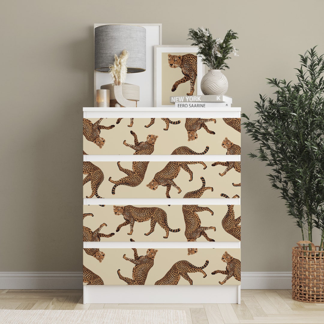 Ikea Malm Decal \ Cheetah \ Dresser Sticker \ Removable Decal \ Ikea ...