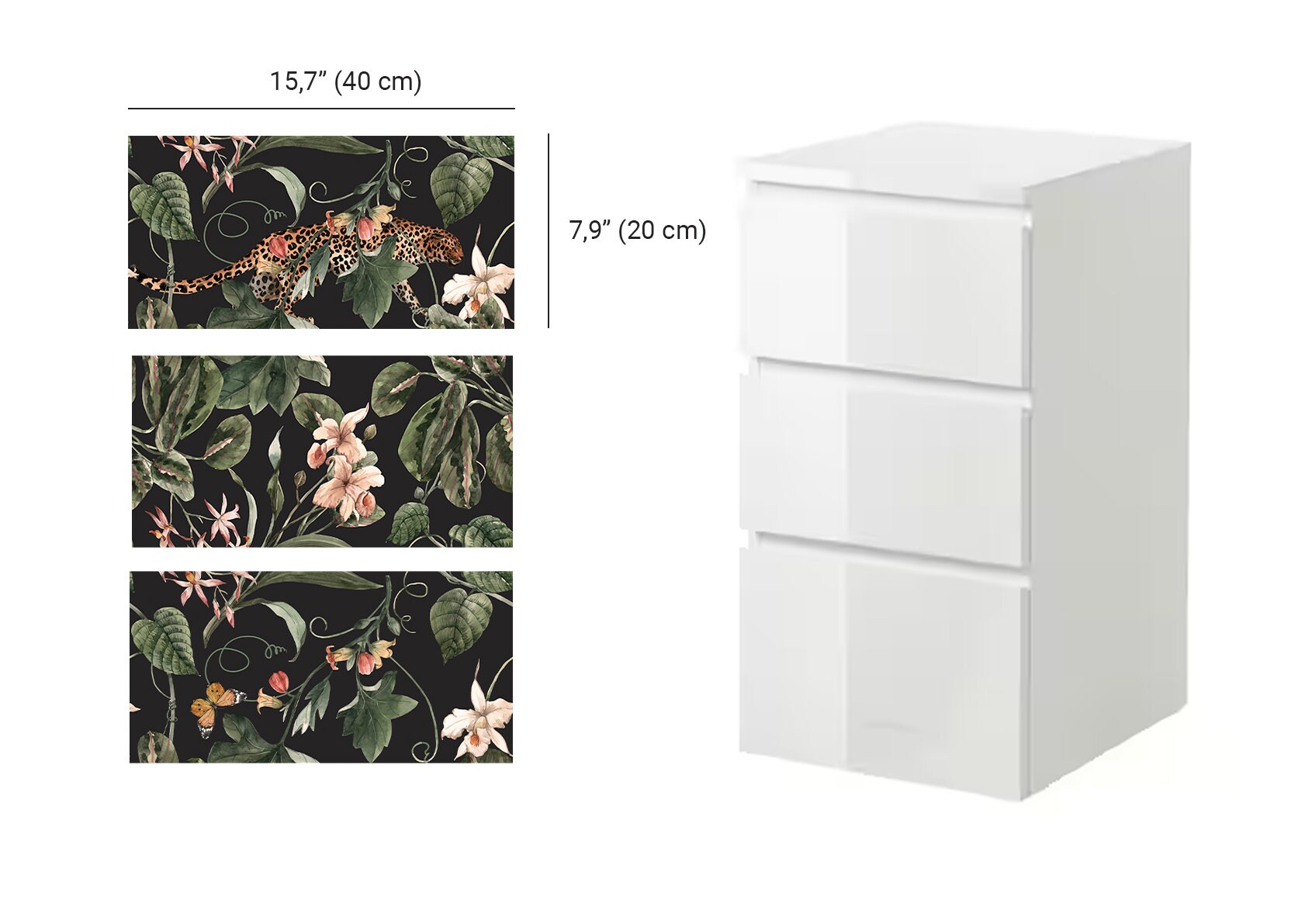 Ikea Malm Decal \ Gepard in the Jungle \ Dresser Sticker \ Removable ...