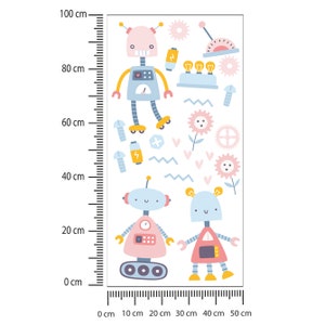 Playful Pastel Robots \ Wall Decal \ Removable Wall Stickers \ Self ...