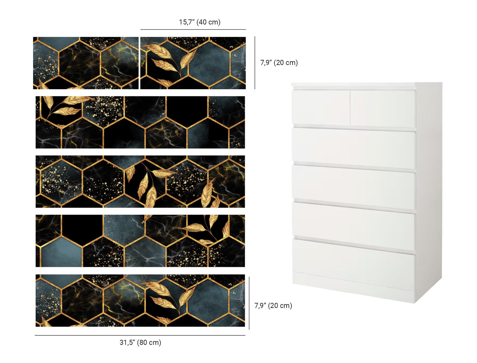 Ikea Malm Decal Dark Honeycomb \ Dresser Sticker \ Removable Decal ...