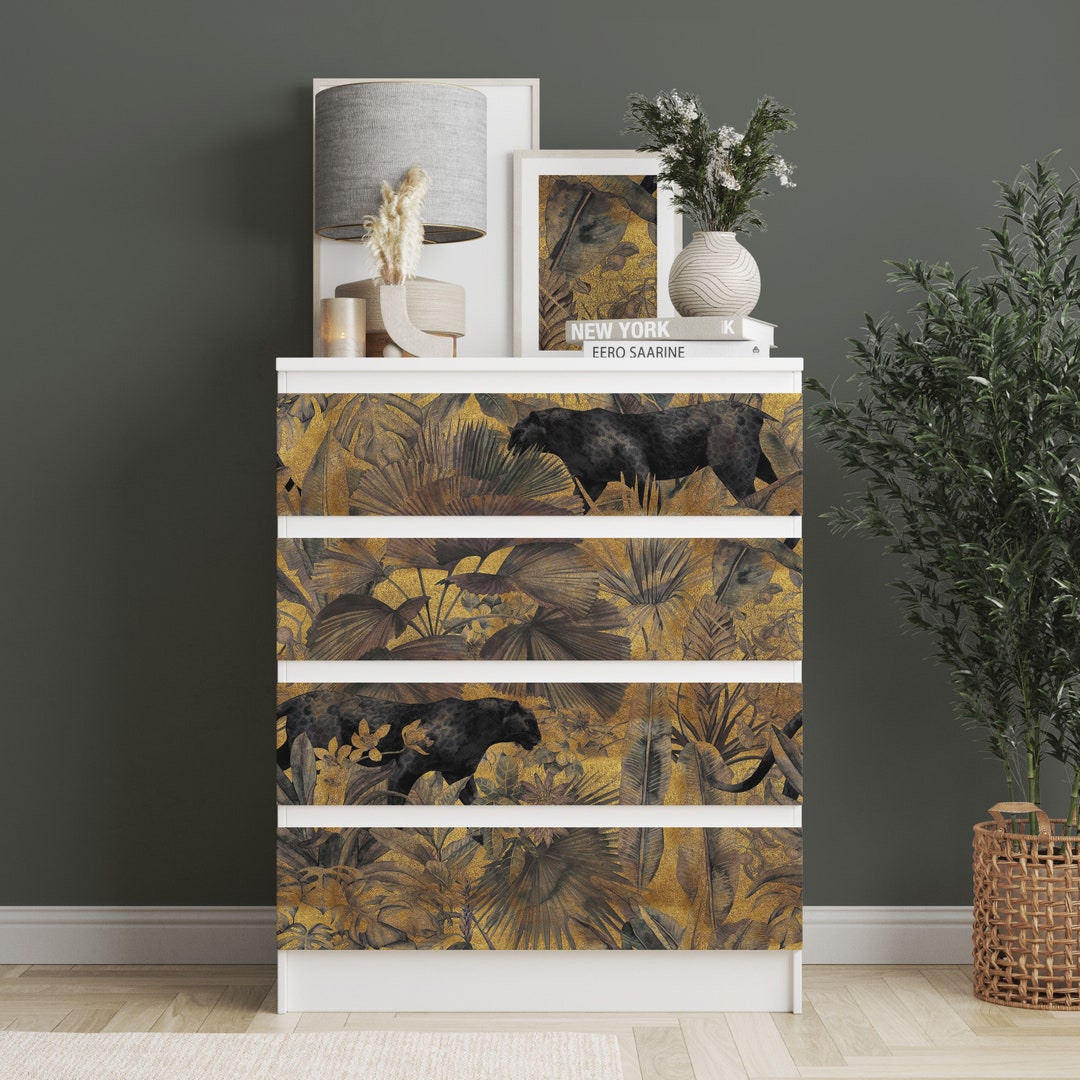 Ikea Malm Decal \ Black Panthers \ Dresser Sticker \ Removable Decal ...