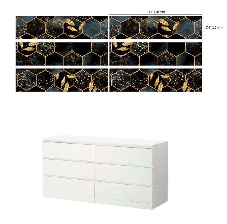 Ikea Malm Decal Dark Honeycomb \ Dresser Sticker \ Removable Decal ...