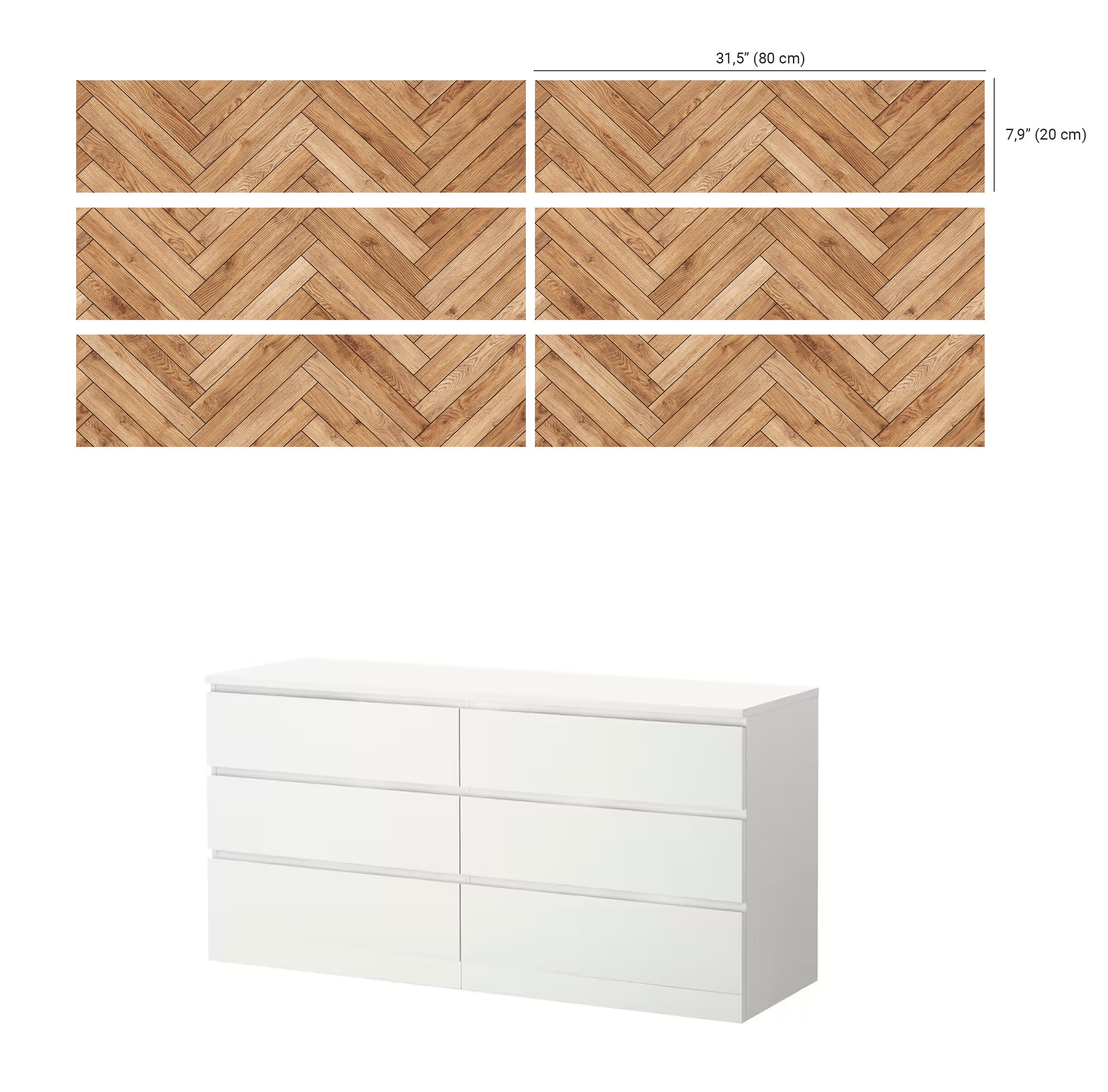 Ikea Malm Decal Wooden Parquet \ Dresser Sticker \ Removable Decal ...