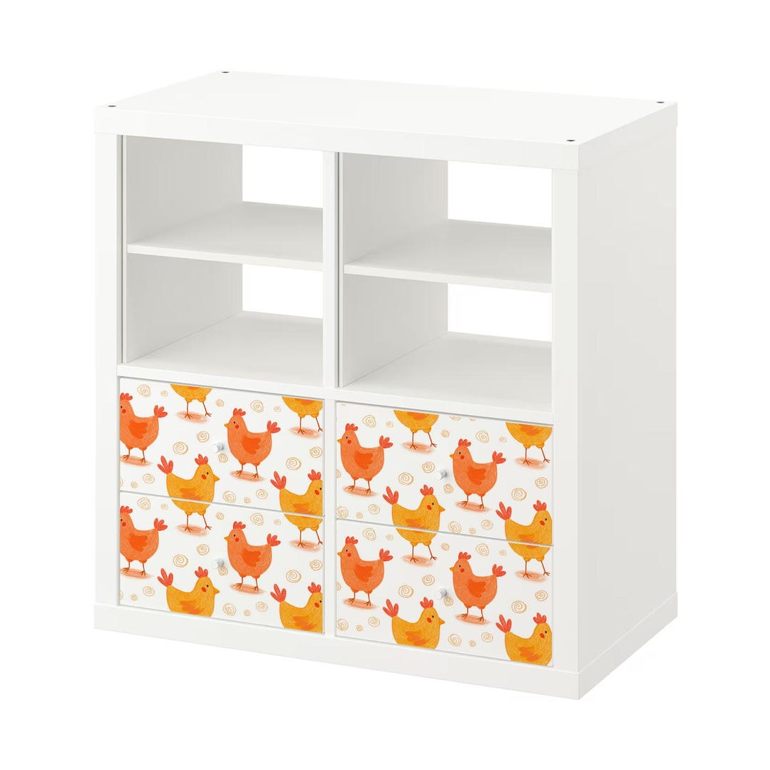 Bright Chickens IKEA KALLAX Drawers Sticker, Farmhouse Chicken Vinyl ...