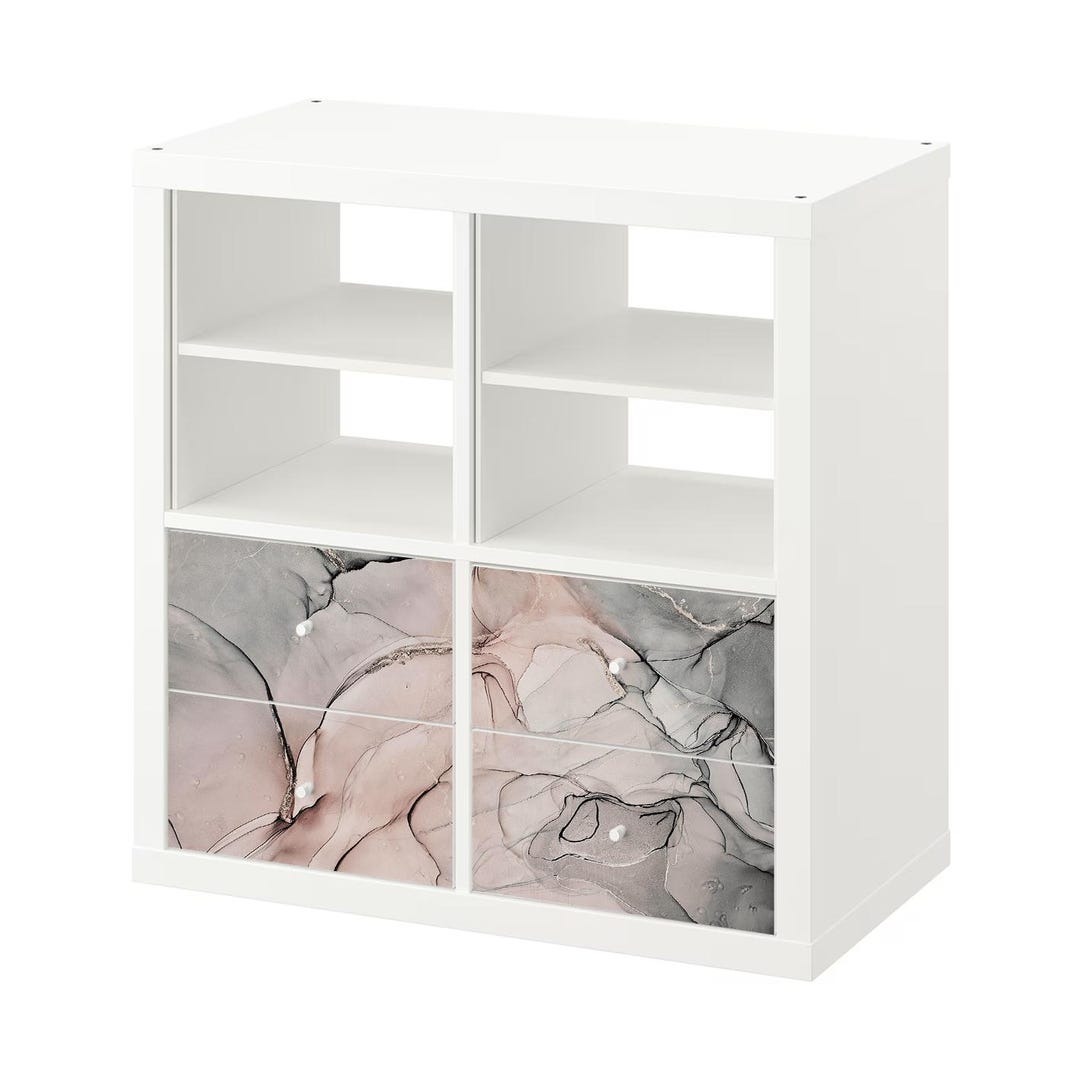 Pink Marble IKEA KALLAX Drawer Sticker, Elegant Stone Texture Vinyl ...