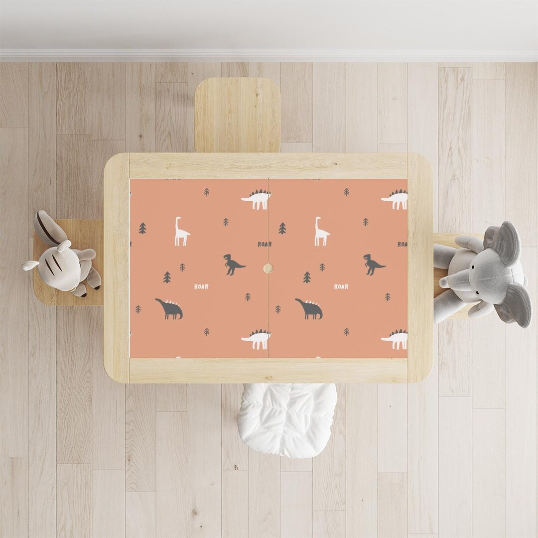 Ikea Flisat Table Sticker, Minimalist Dinosaur Design, Kids Room Decor ...