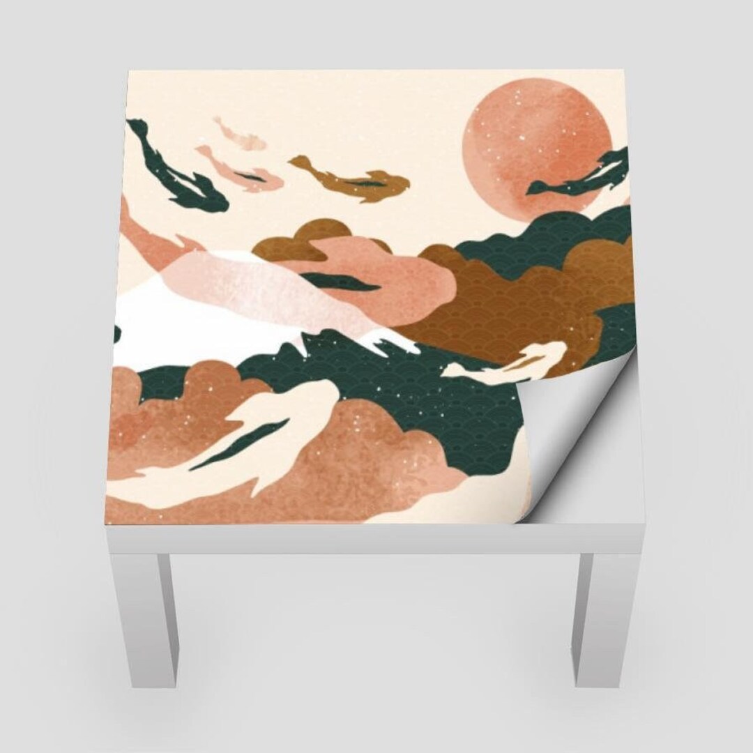 Seigaiha Sunset IKEA LACK Decal Removable Table Sticker Self Adhesive ...