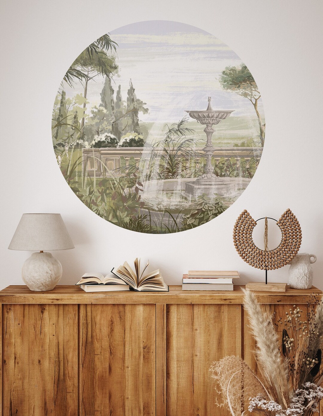 Pastel Garden Decal \ Nature Wall Sticker \ Floral Removable Circle ...