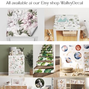 Soft Peonies \ IKEA LACK Decal \ Removable Table Sticker \ Self ...