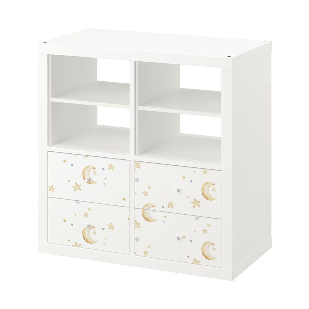 Moon and Stars IKEA KALLAX Drawer Sticker, Celestial Nursery Vinyl ...