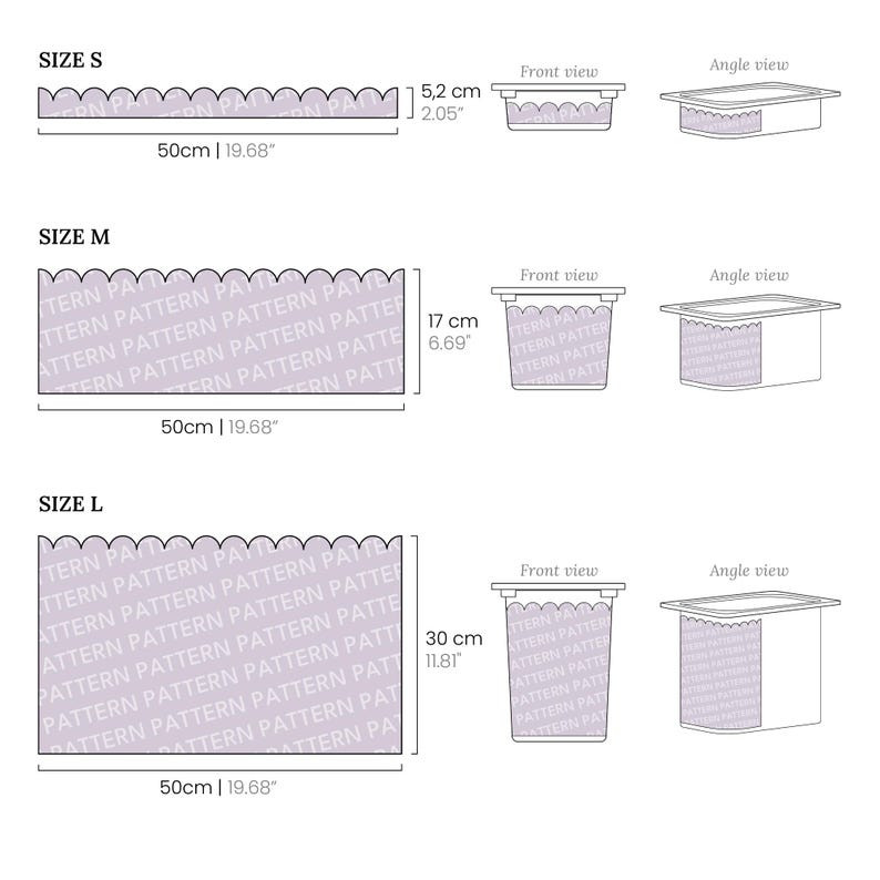 Scalloped Trofast Bin Stickers, Pastel Gray Drawer Wraps, Minimalist ...