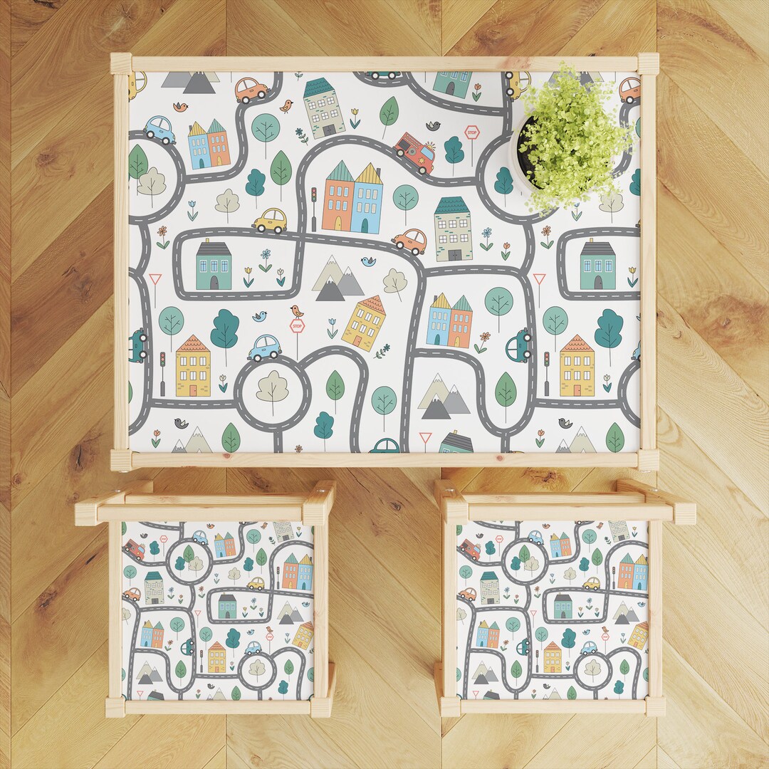 Ikea LATT Table and Chairs Decals \ Long City Road \ Table Sticker ...