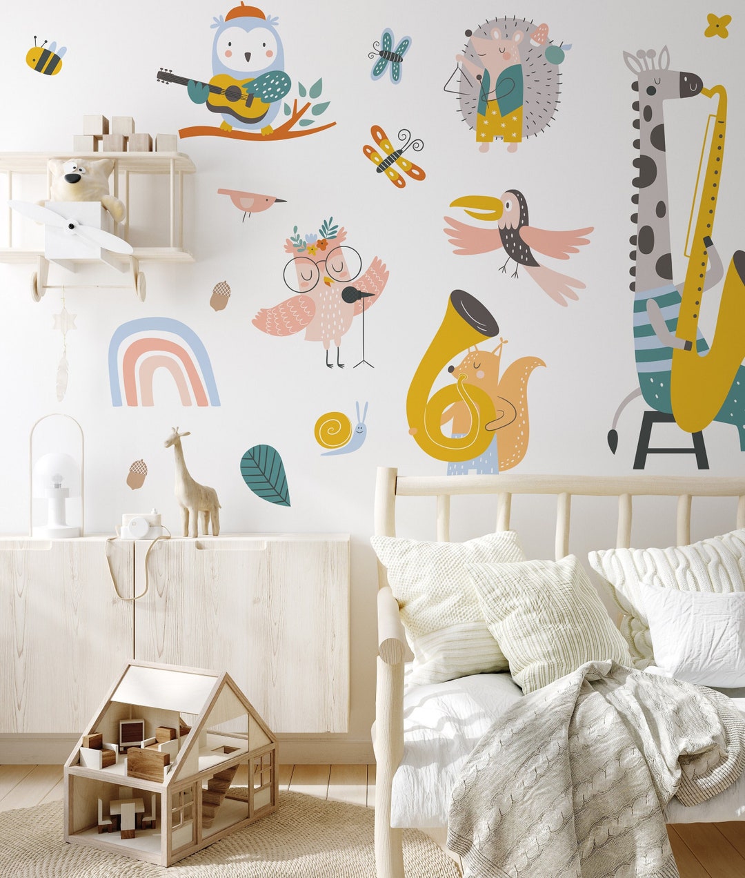 Musical Forest Animals \ Wall Decal \ Removable Wall Stickers \ Self ...