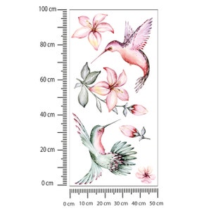 Watercolor Hummingbird With Flowers \ Wall Decal \ Removable Wall ...