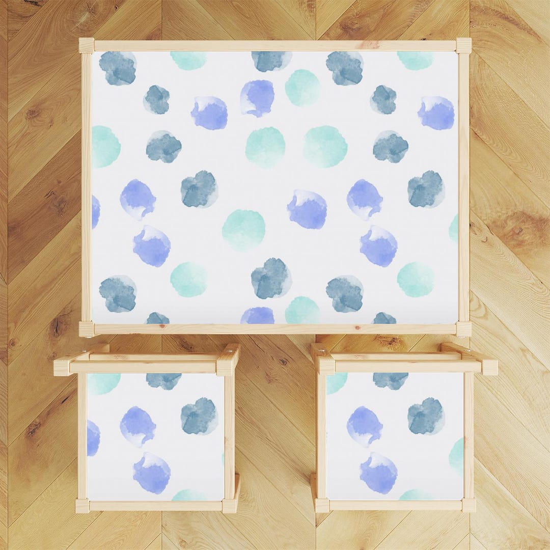 Ikea LATT Table and Chairs Decals \ Watercolor Dots \ Table Sticker ...