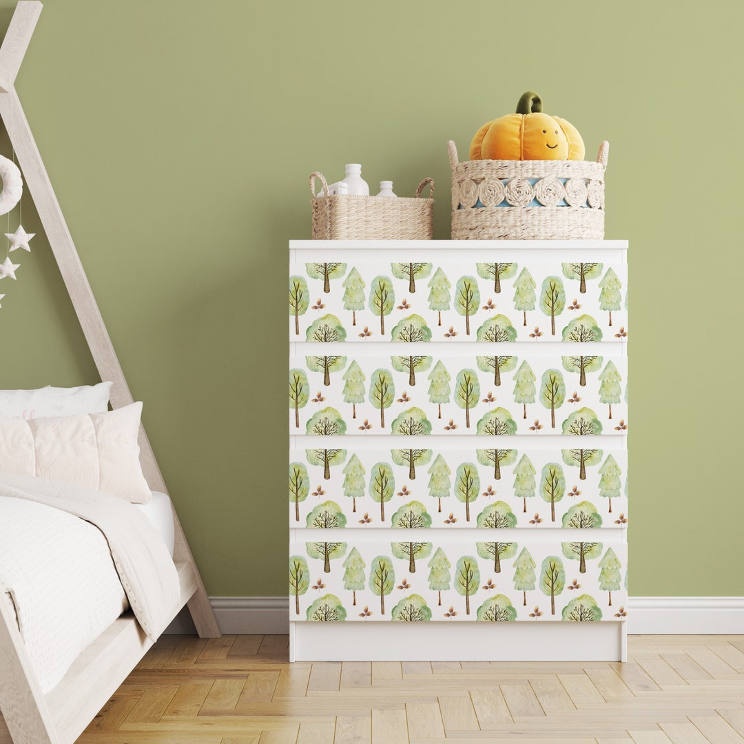 Ikea Malm Decal for Kids \ Forest \ Dresser Sticker \ Removable Decal ...