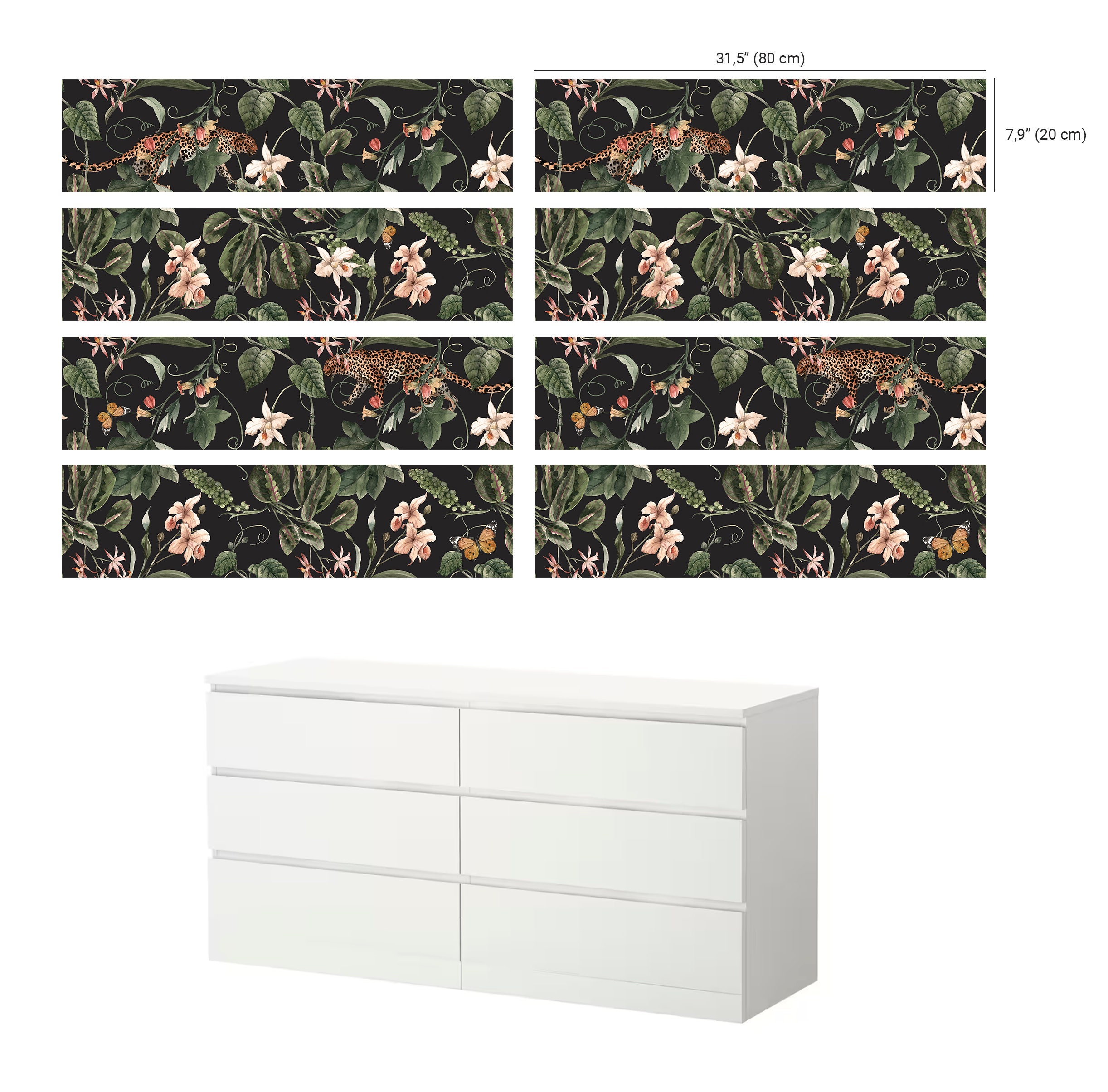 Ikea Malm Decal Gepard in the Jungle Dresser Sticker - Etsy