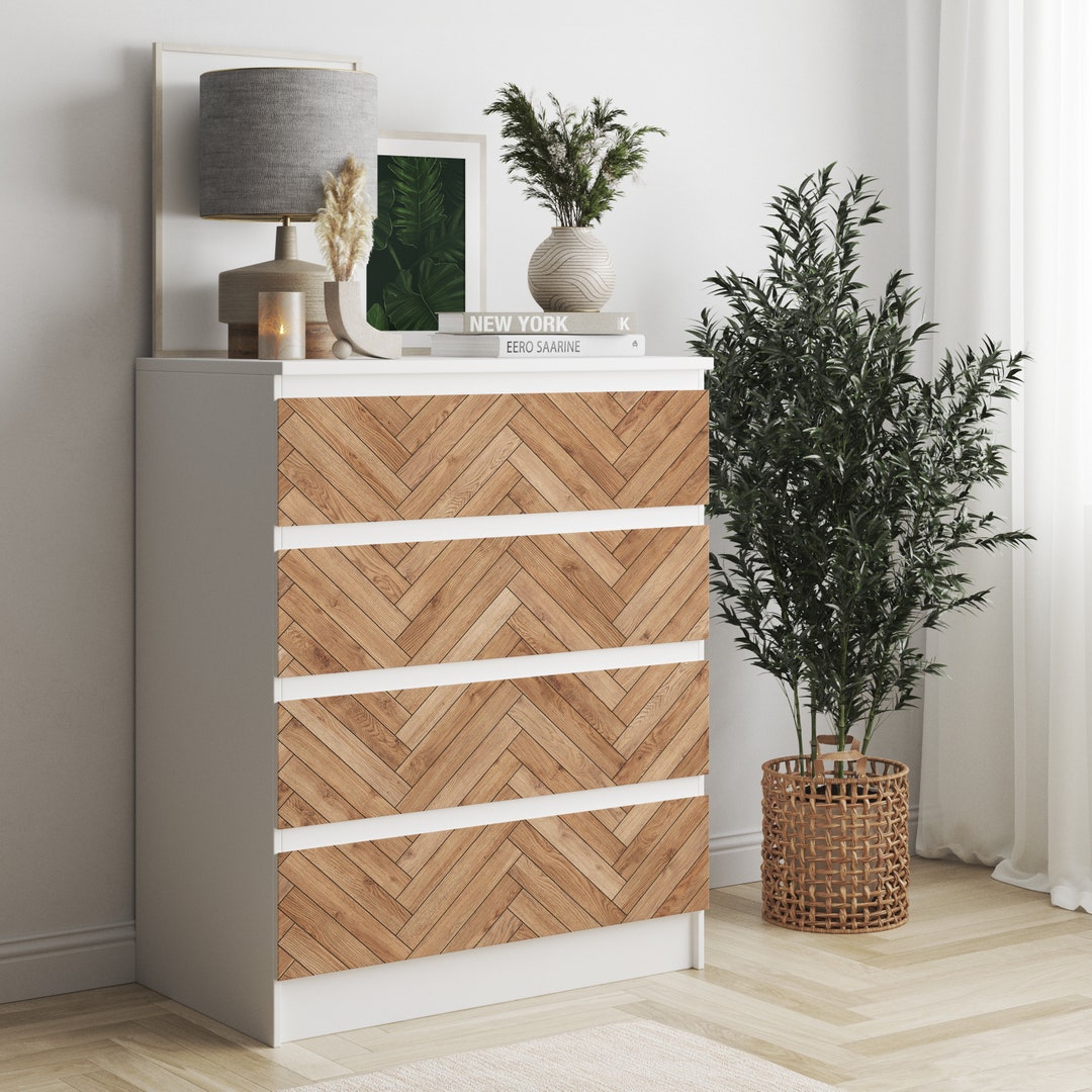 Ikea Malm Decal Wooden Parquet \ Dresser Sticker \ Removable Decal ...