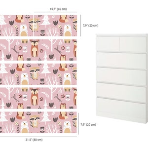 Ikea Malm Decal for Kids \ Cute Forest \ Dresser Sticker \ Removable ...