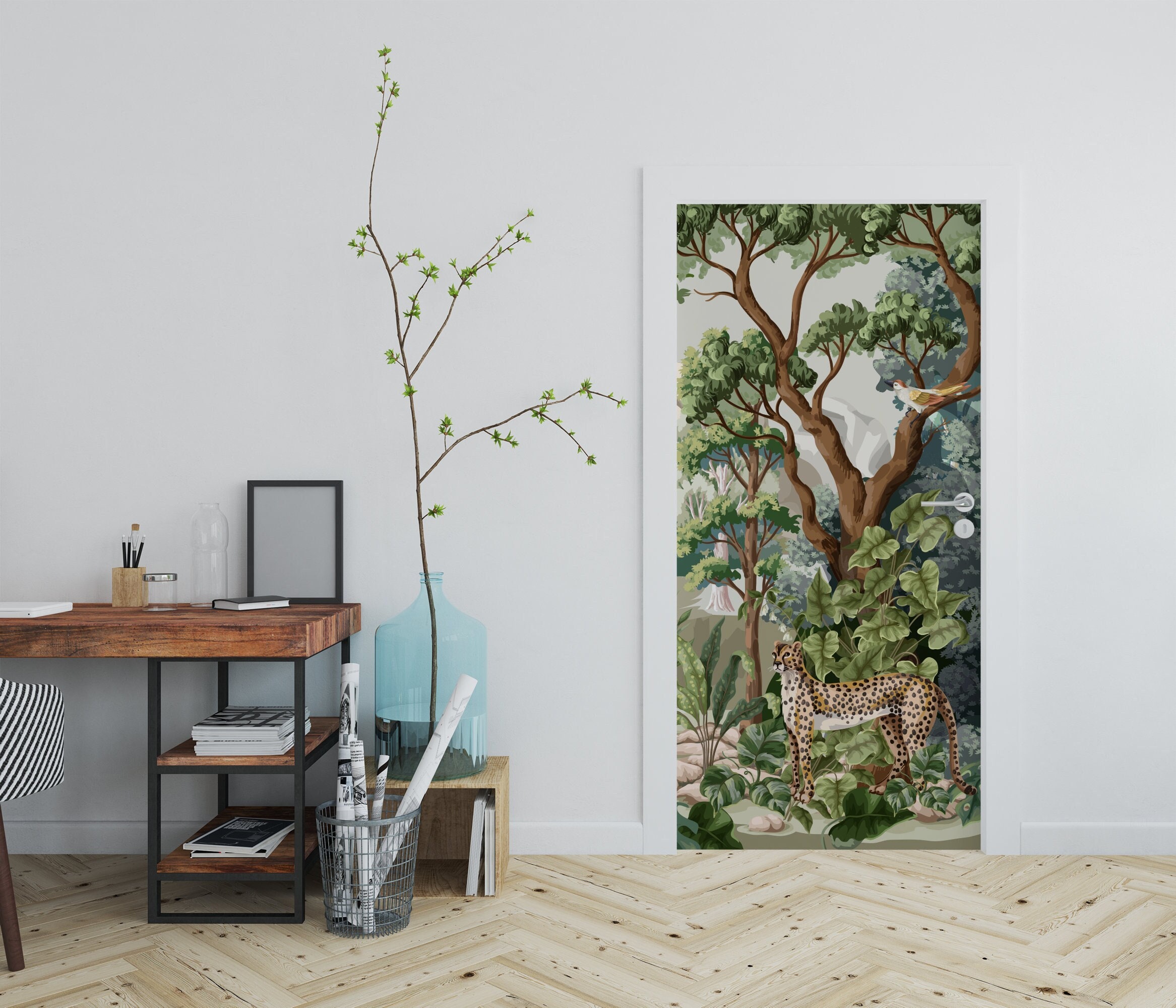Cheetah in the Jungle Nature Door Decal Door Sticker Peel - Etsy