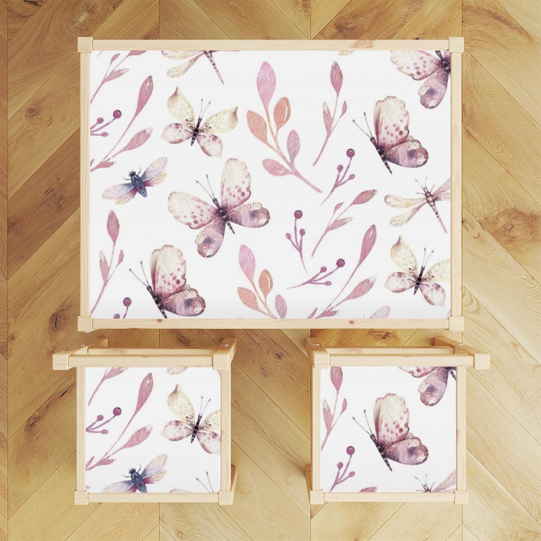Ikea LATT Table and Chairs Decals \ Butterflies & Branches \ Table ...